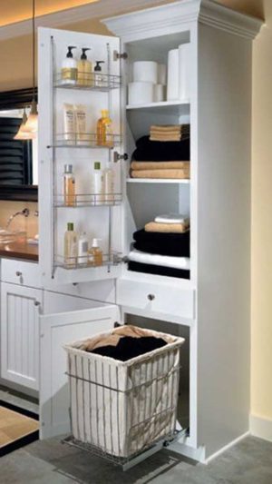 Cool Pull-out Storage Ideas For Bathroom - HomeDesignInspired