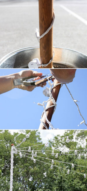 How to Create Patio String Lighting with DIY Poles